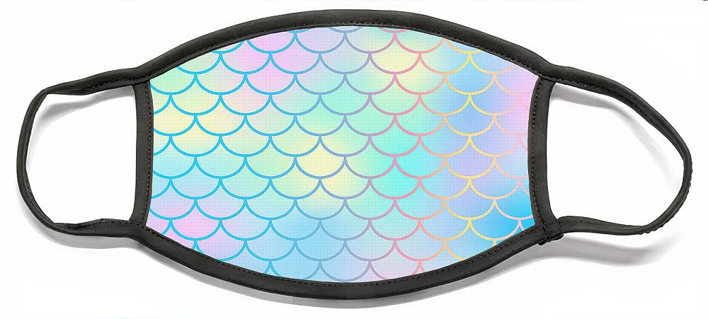 Magic mermaid tail background. Colorful seamless pattern with fish sca ...